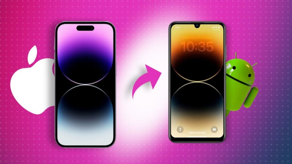 Apple iPhone 14 theme set on your Android using the OS Launcher